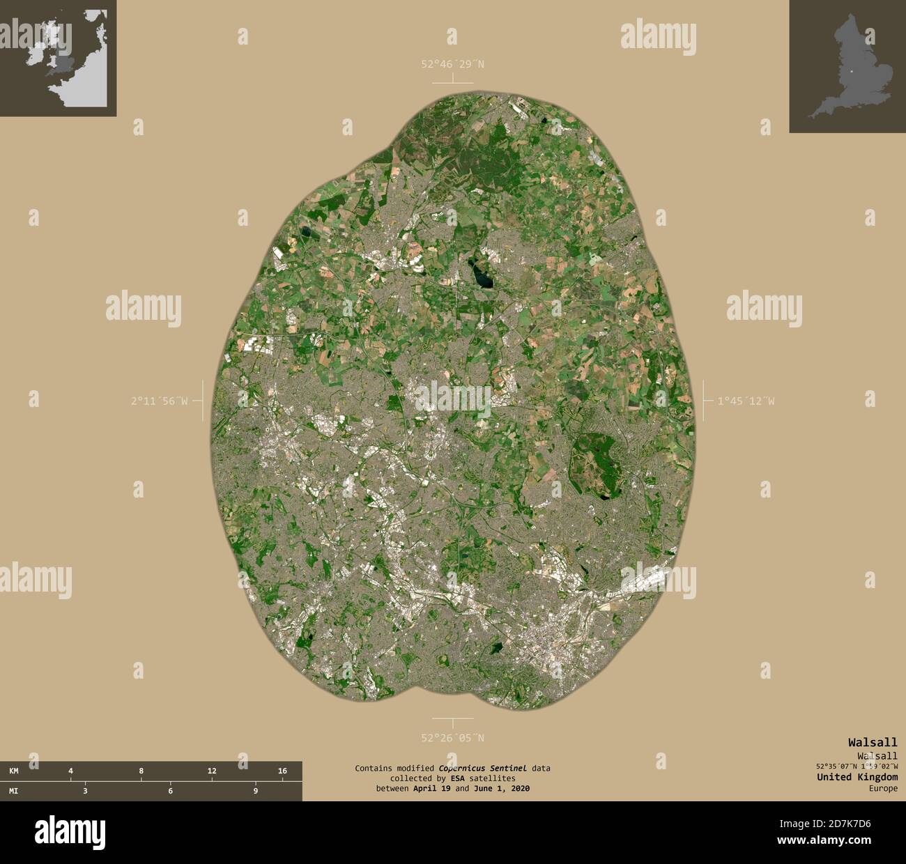 Walsall outline map hi-res stock photography and images - Alamy