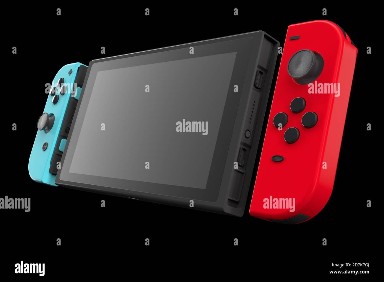 Realistic video game controllers attached to touch screen isolated on ...