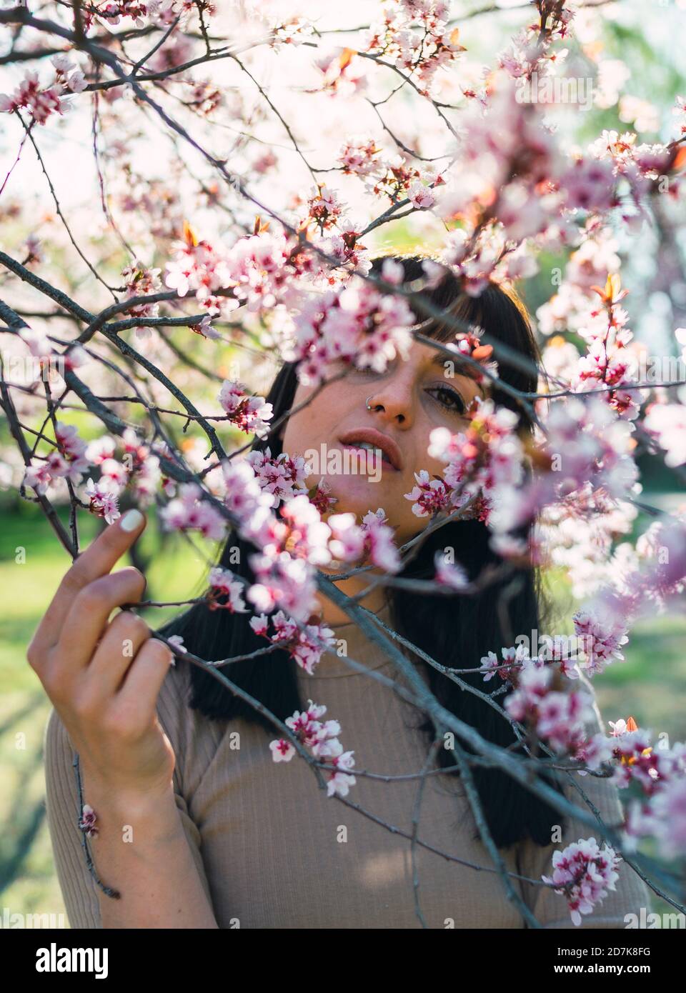 Flowers on the face hi-res stock photography and images - Alamy