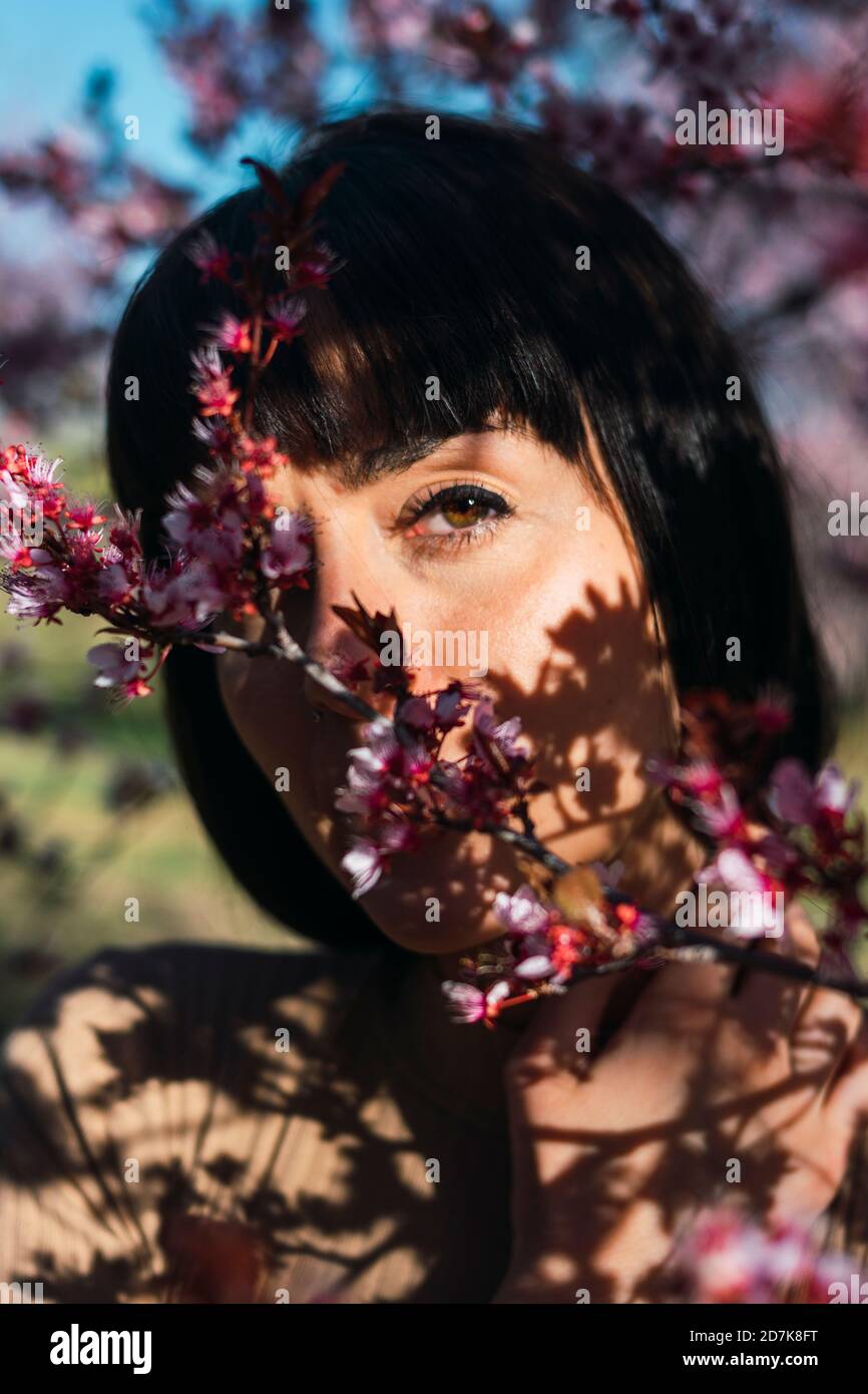 Flowers on the face hi-res stock photography and images - Alamy