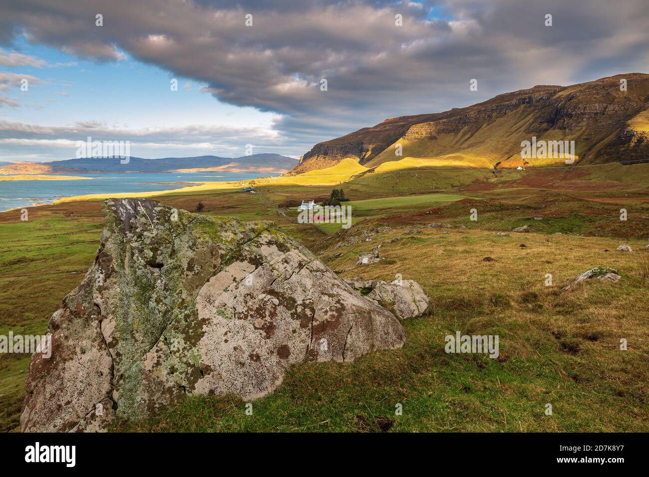 Island Coastal Scene with Rock in Foreground Stock Photo - Alamy