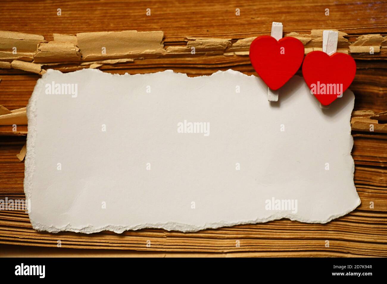 white sheet paper love notes and heart shape Stock Photo - Alamy