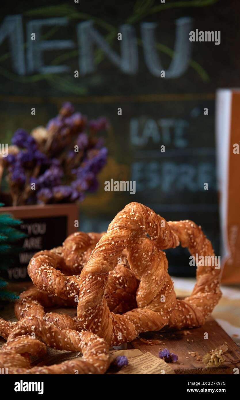 The homemade sesame seed pastry Stock Photo - Alamy