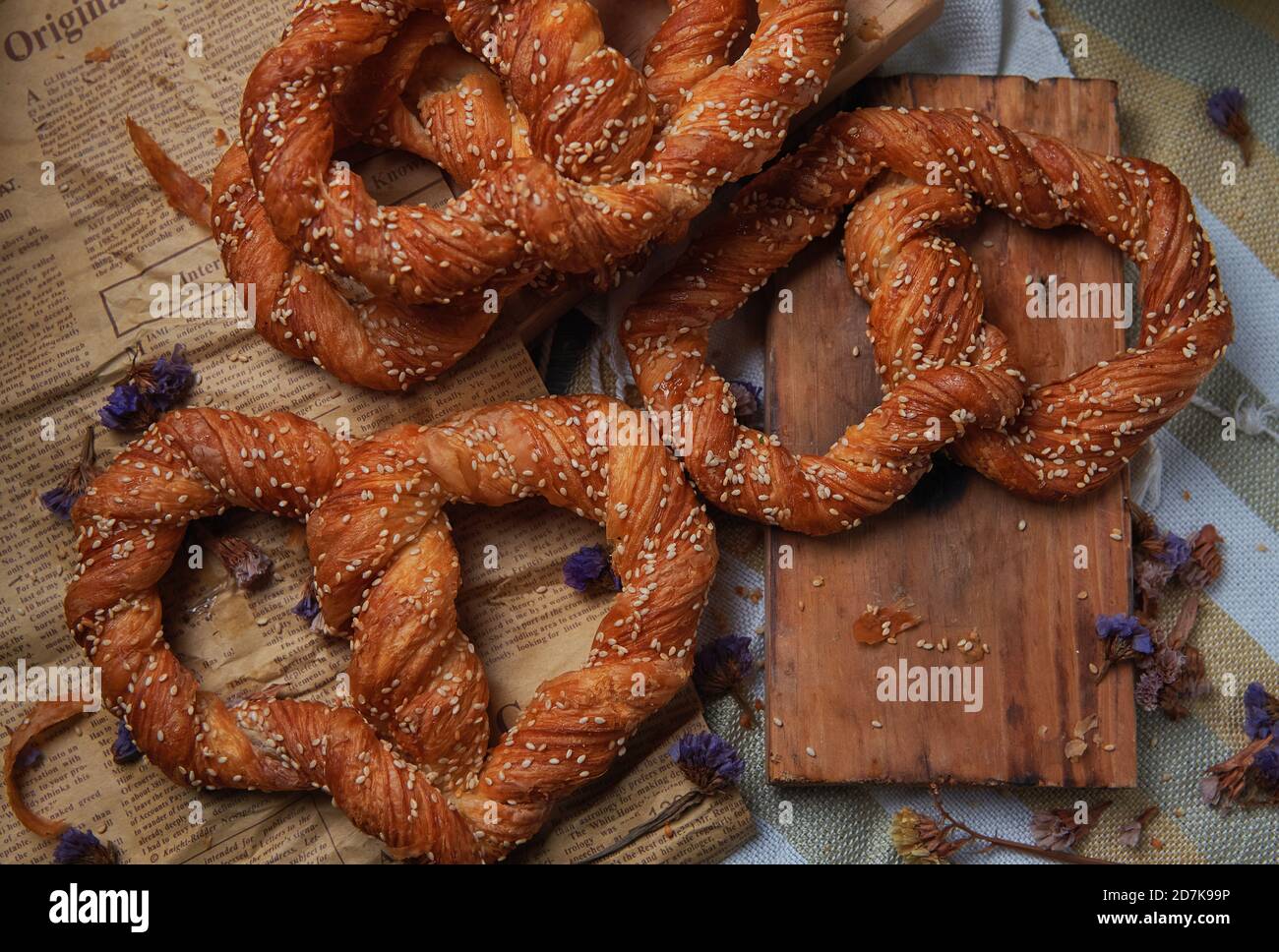 The homemade sesame seed pastry Stock Photo - Alamy