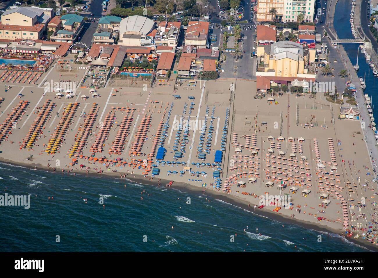 Aerial view of Viareggio beach and promenade Stock Photo - Alamy
