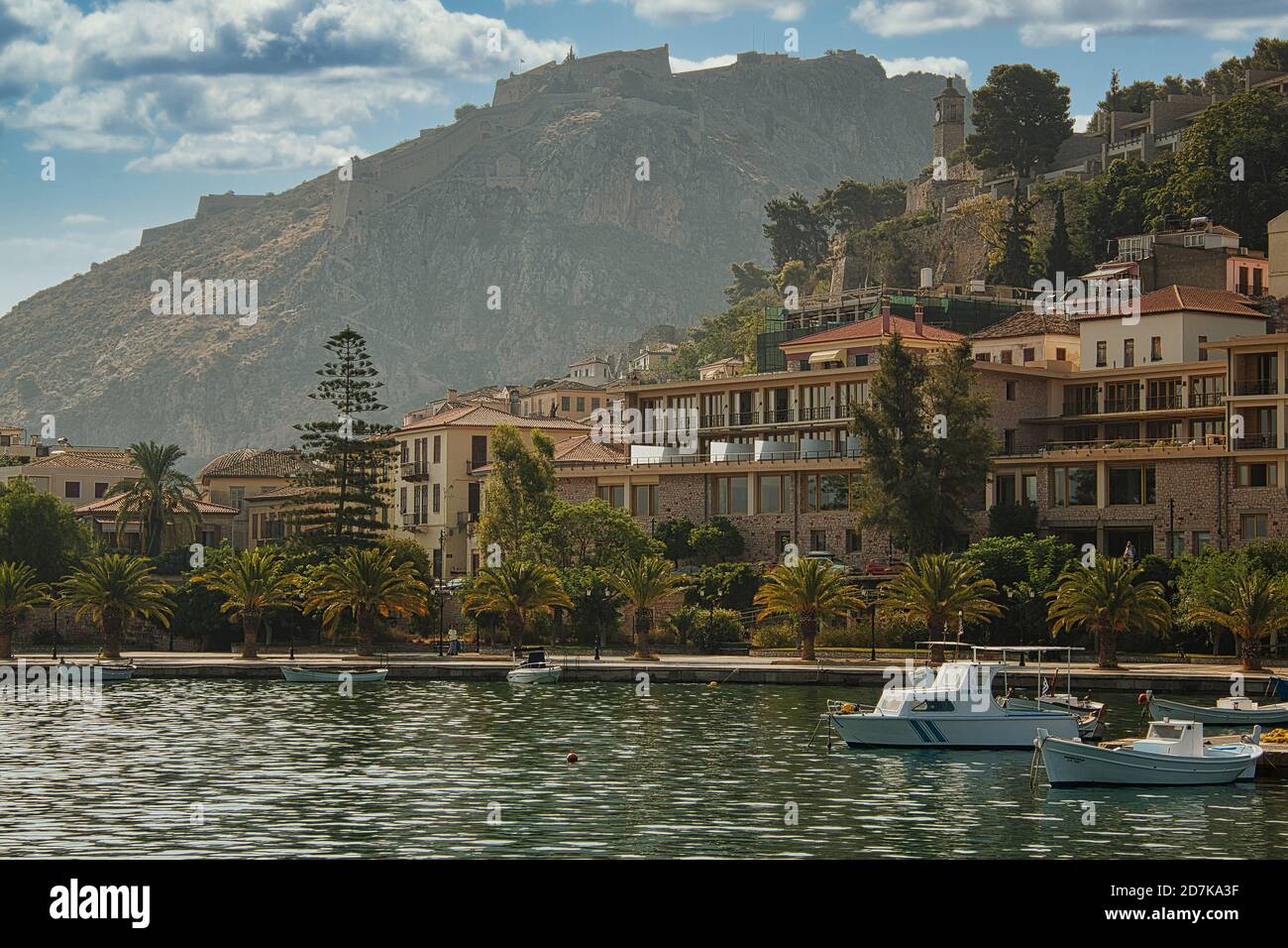 Panorama view of Nafplion old town, Peloponessos, Greece Stock Photo ...