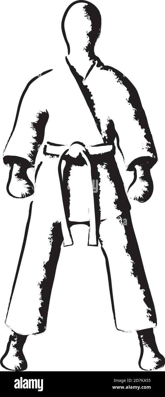 karate moves, stylized karateka vector illustration Stock Vector Image ...