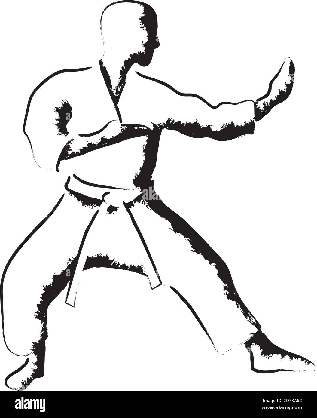 karate moves, stylized karateka vector illustration Stock Vector Image ...