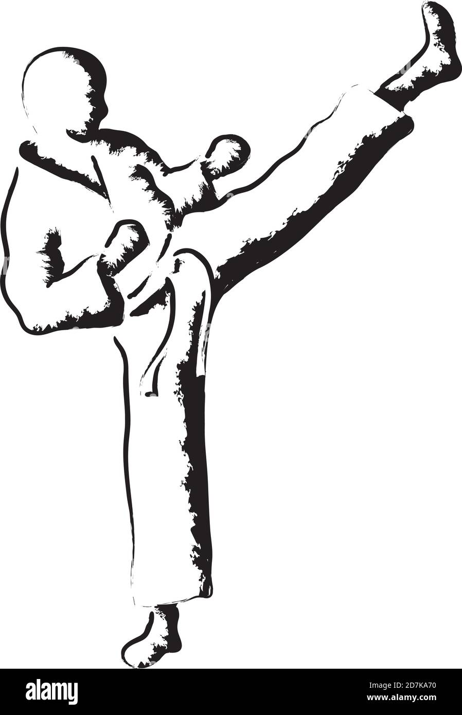 karate moves, stylized karateka vector illustration Stock Vector Image ...