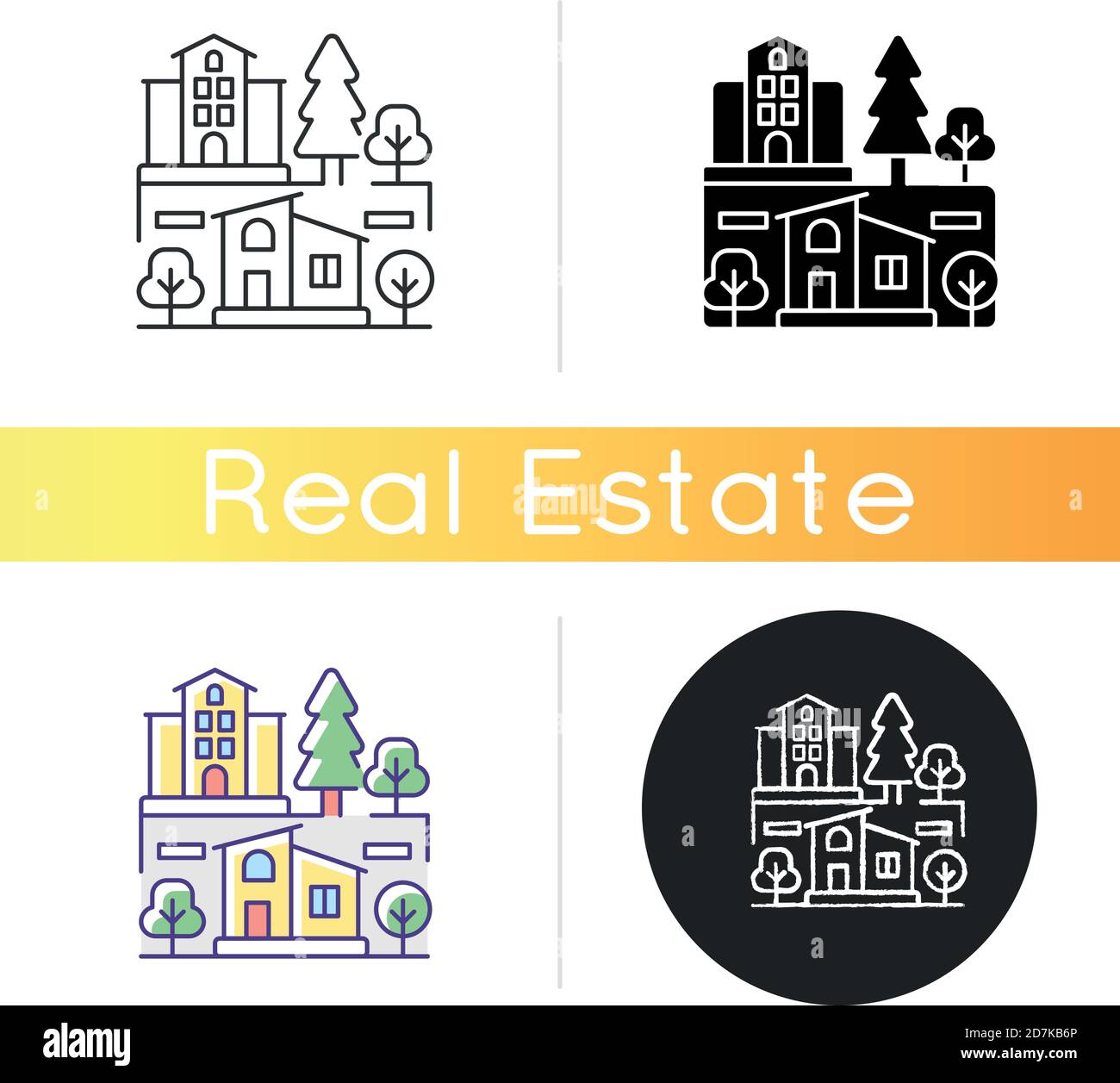 Suburban neighbourhood housing Stock Vector Images - Alamy