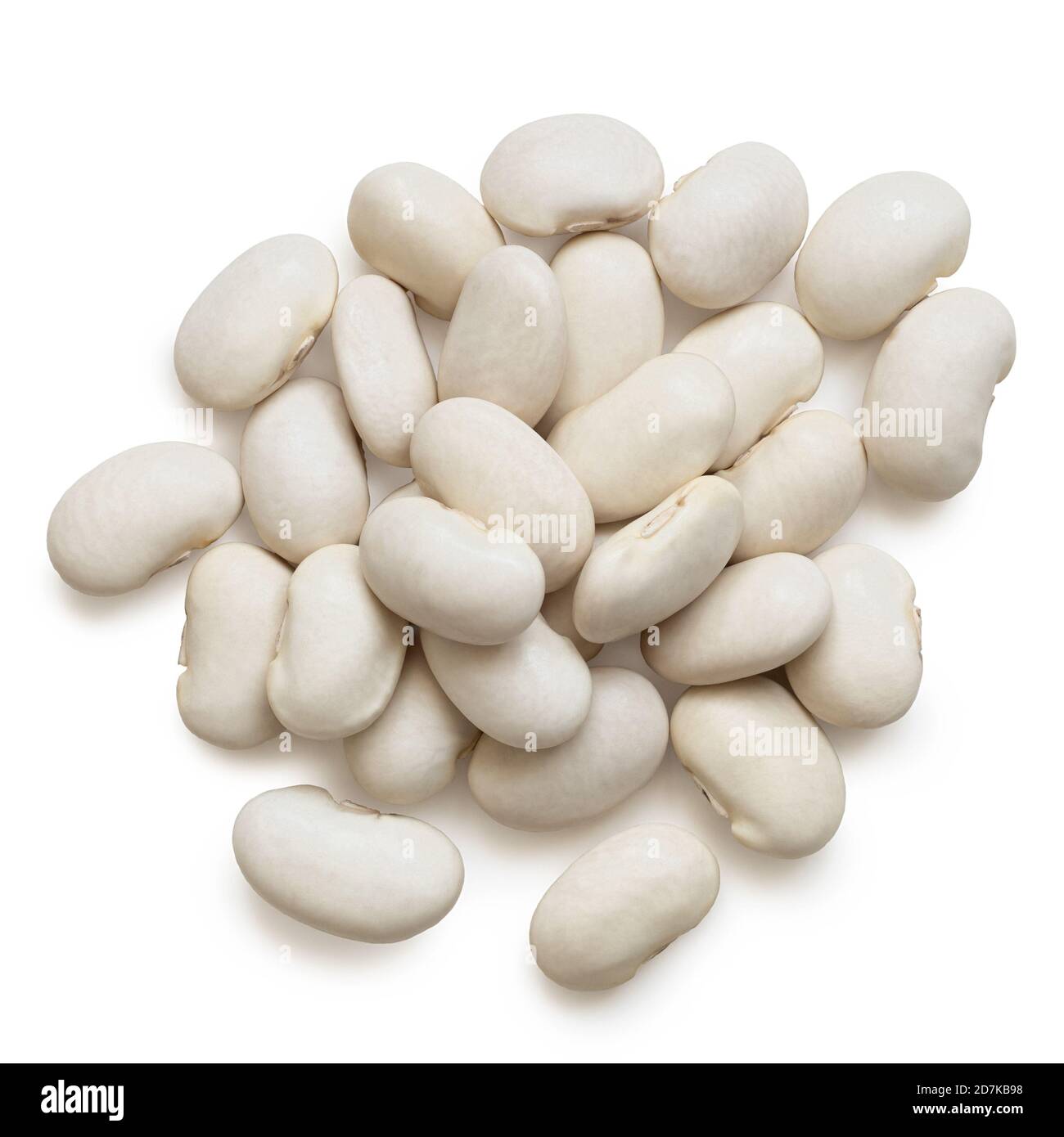 Pile of white beans isolated on white. Top view Stock Photo - Alamy