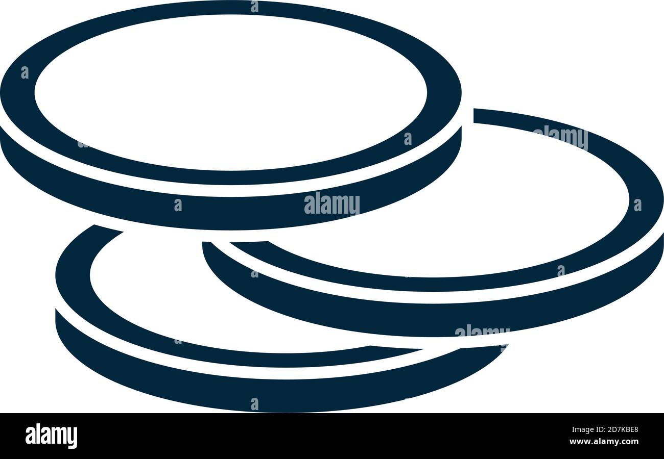 stack of coins currency money silhouette icon vector illustration Stock ...