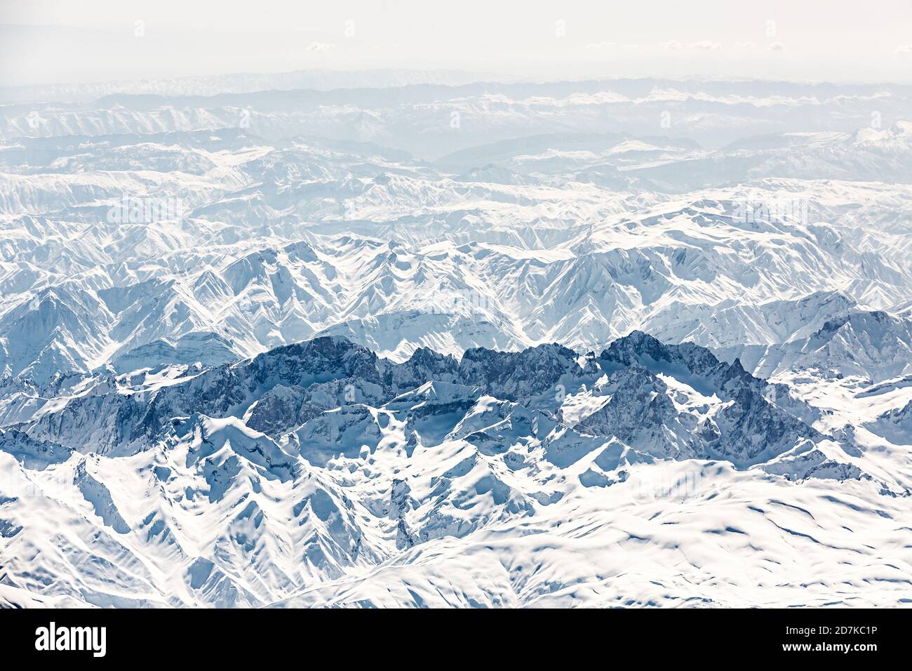 View from airplane at the snowy mountains, Turkey Stock Photo - Alamy