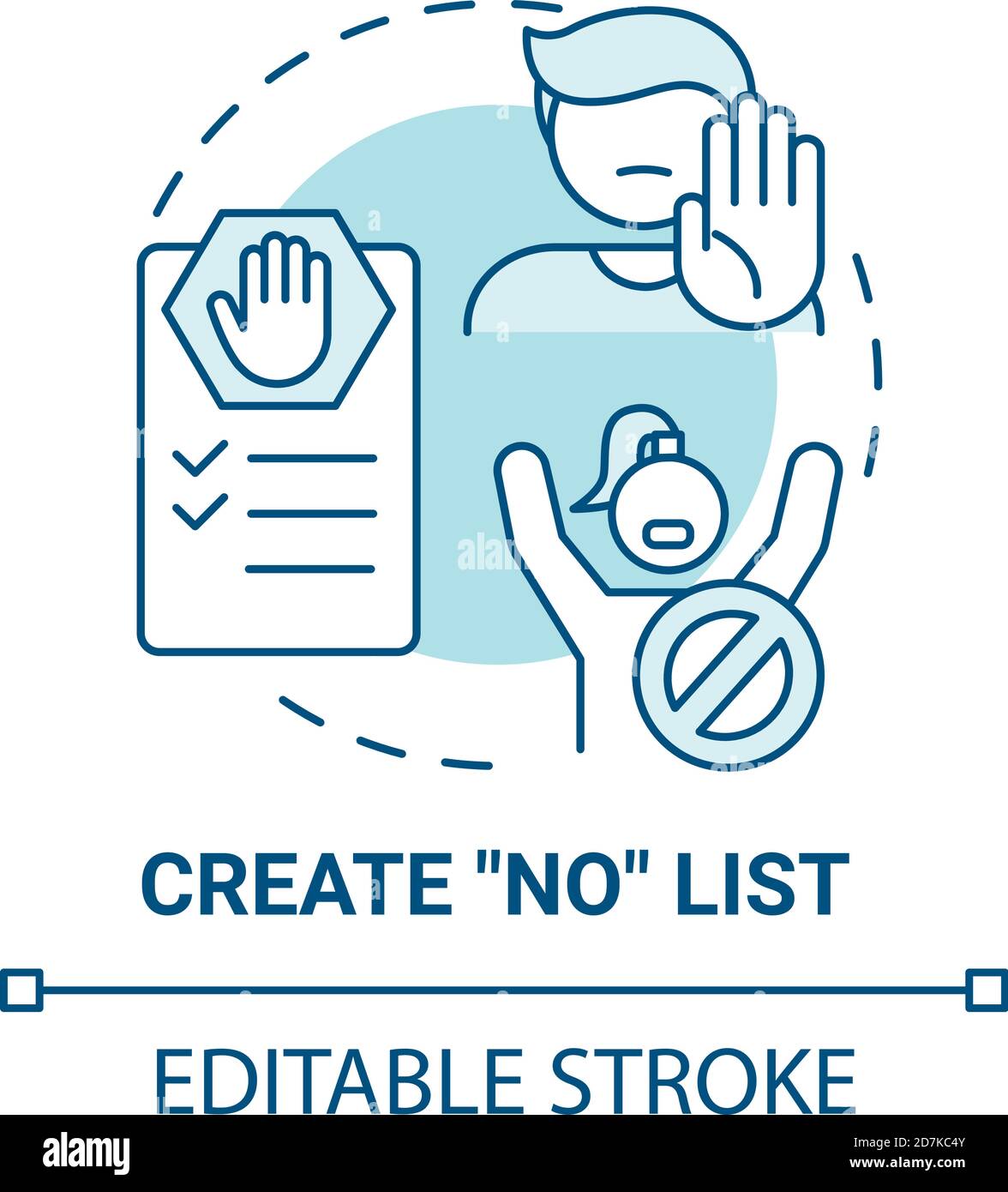 Create no list concept icon Stock Vector Image & Art - Alamy