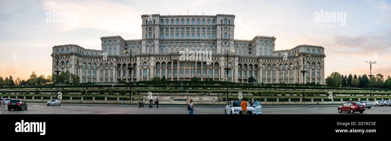 Bucharest/Romania - 10.02.2020: The Palace of the Parliament, the ...