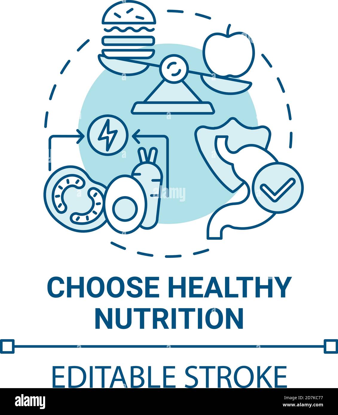 Choose healthy nutrition concept icon Stock Vector Image & Art - Alamy