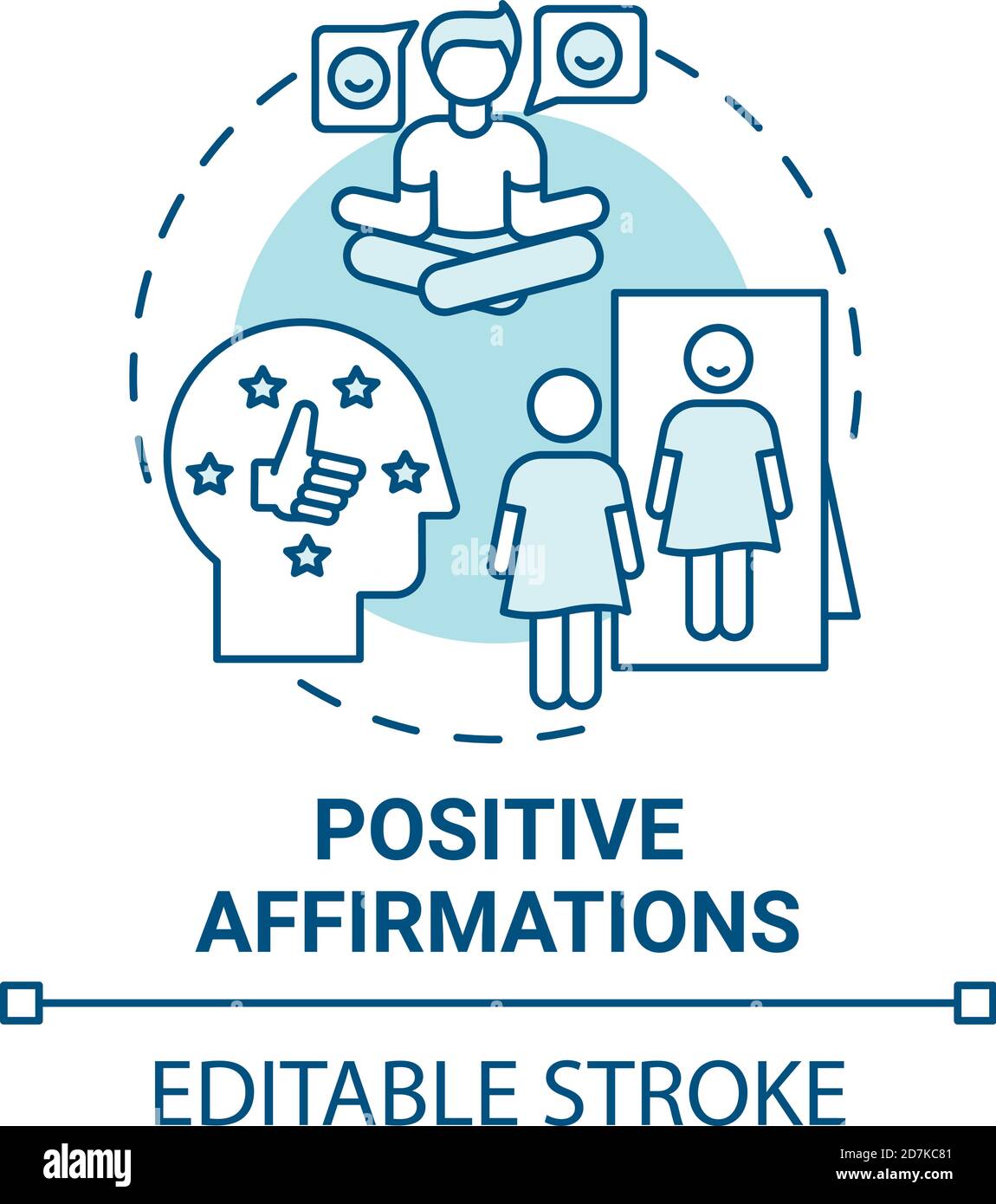 Positive affirmations concept icon Stock Vector Image & Art - Alamy