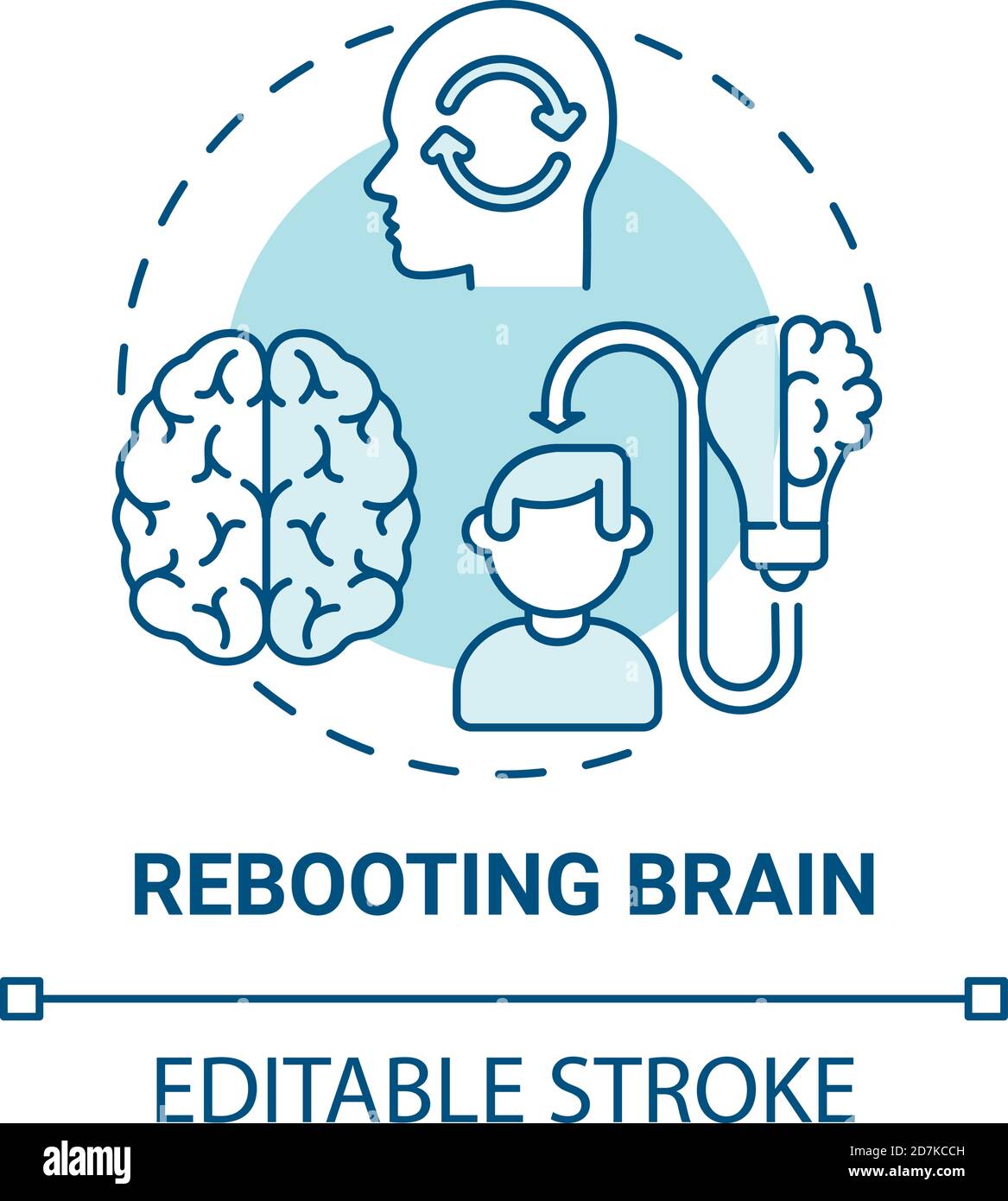 Rebooting brain concept icon Stock Vector Image & Art - Alamy