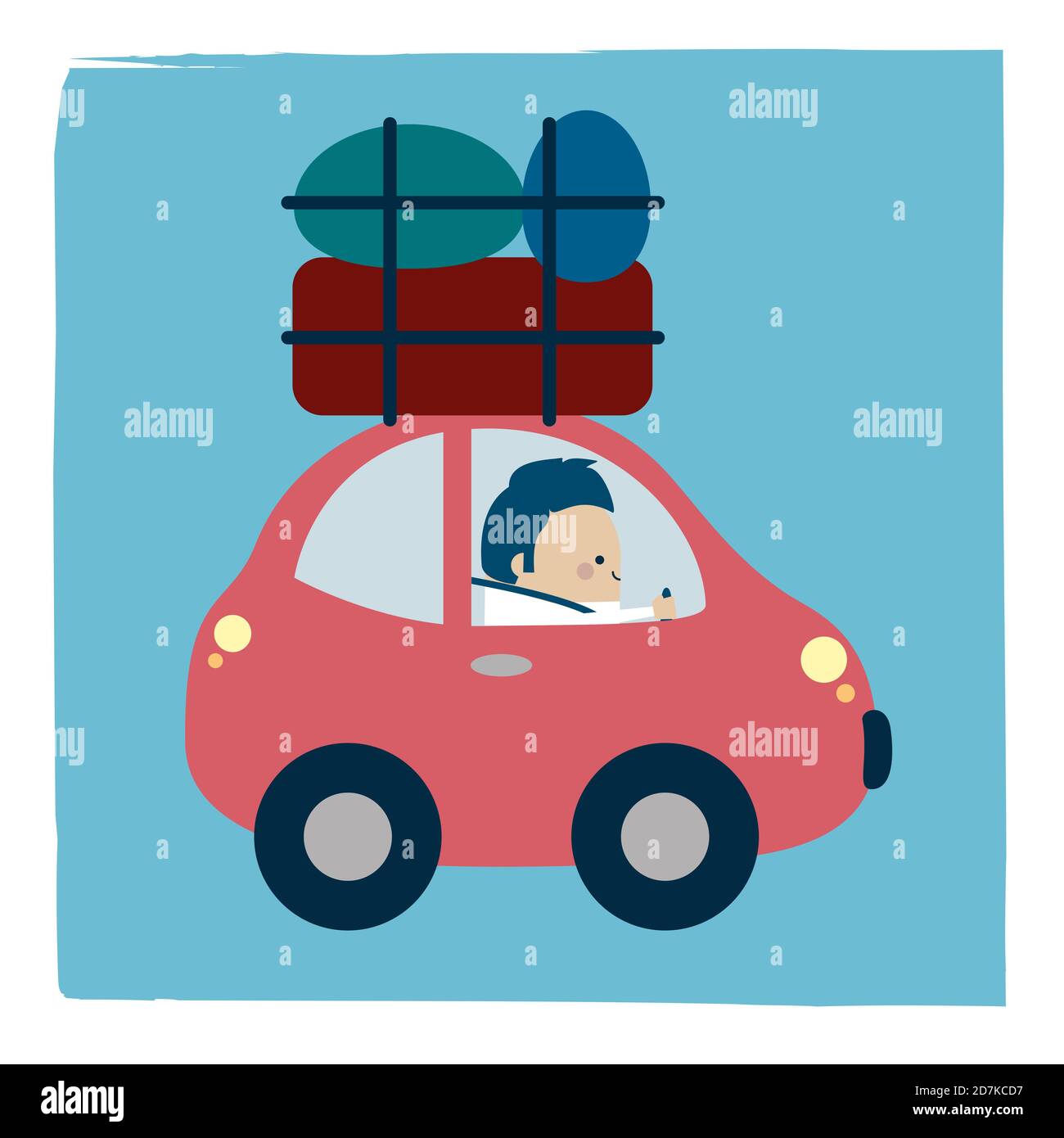 Illustration of a happy driver Stock Photo - Alamy