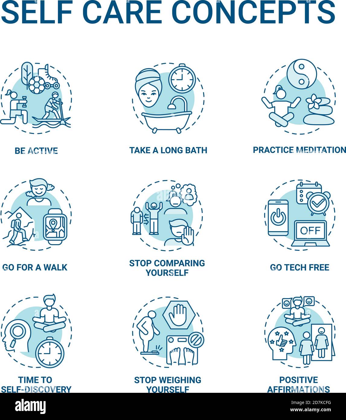 Self care concept icons set Stock Vector Image & Art - Alamy