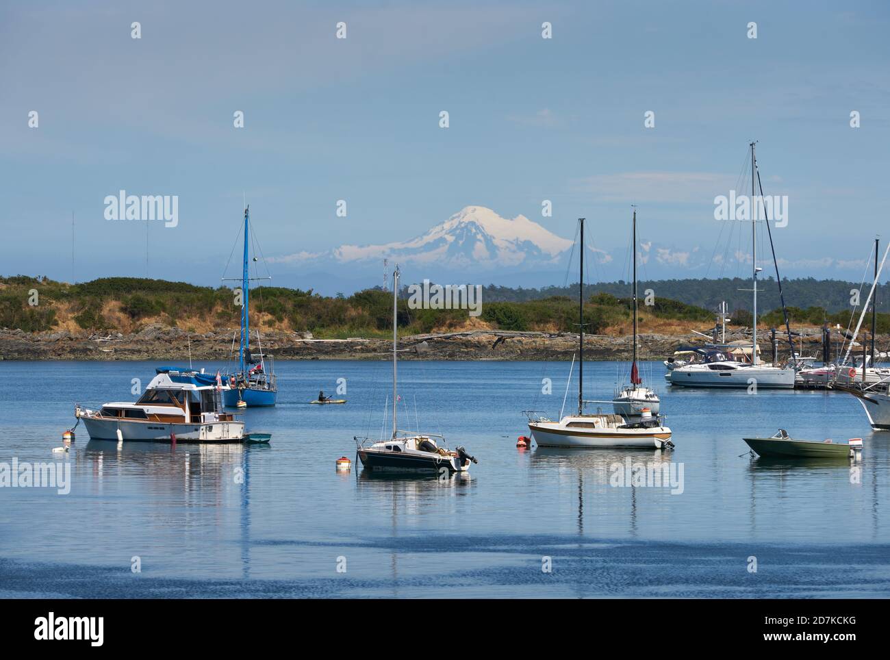 Vancouver Island Mount Baker View. Looking across Oak Bay on Vancouver ...