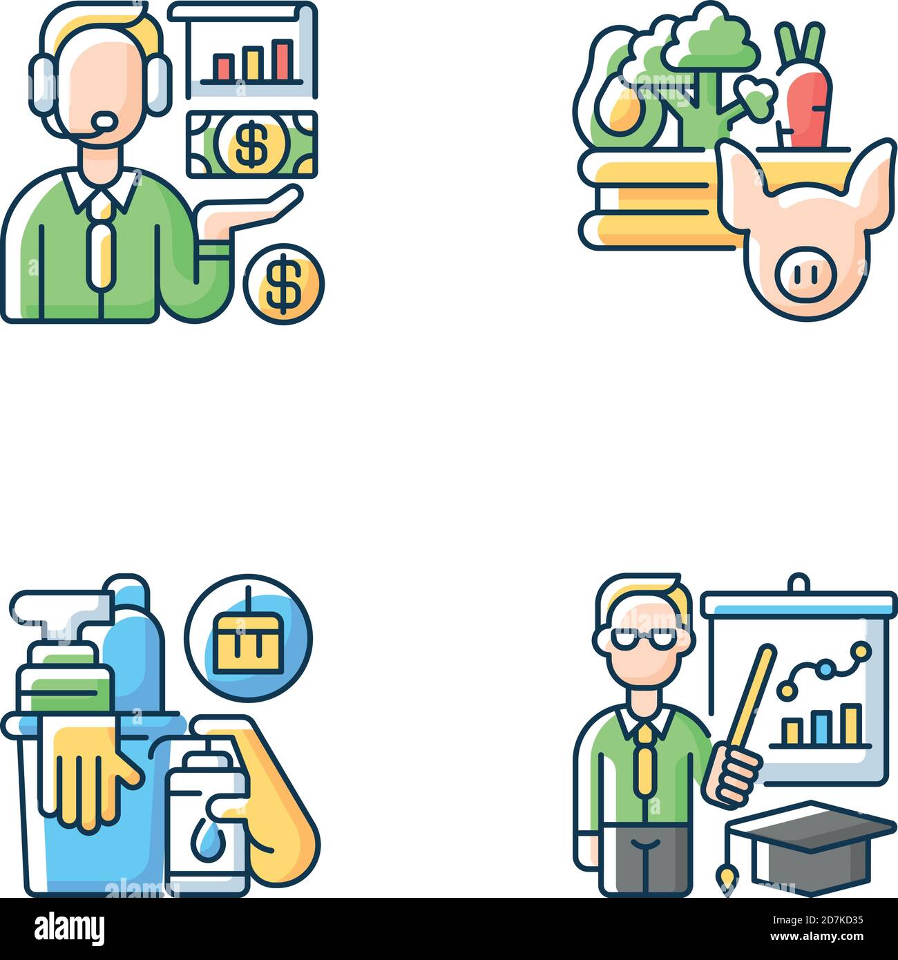 Basic public needs RGB color icons set Stock Vector Image & Art - Alamy