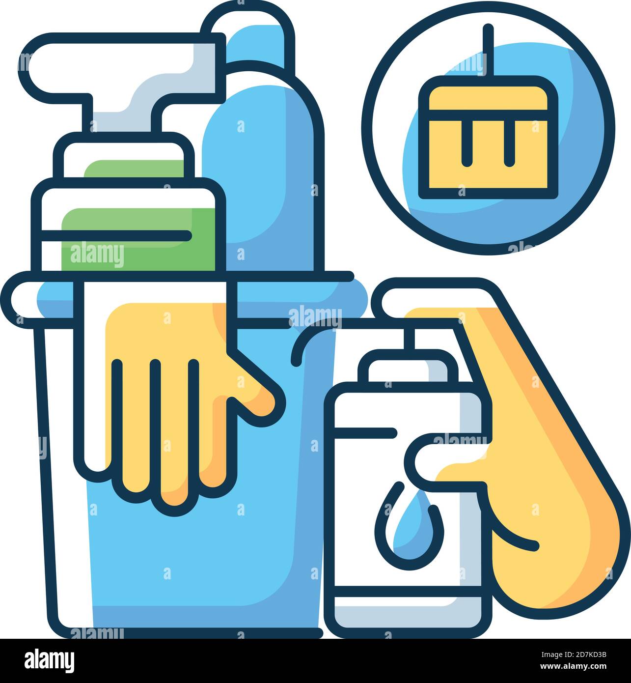 Hygiene products and services RGB color icon Stock Vector Image & Art ...