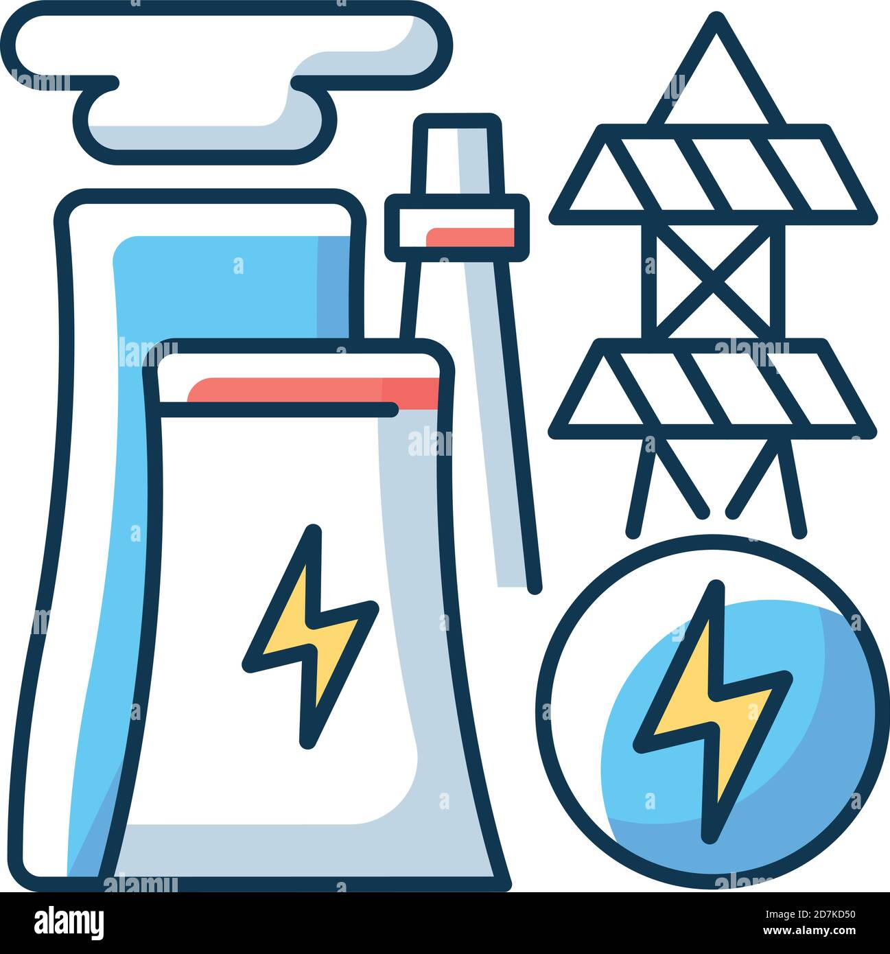Electricity industry RGB color icon Stock Vector Image & Art - Alamy