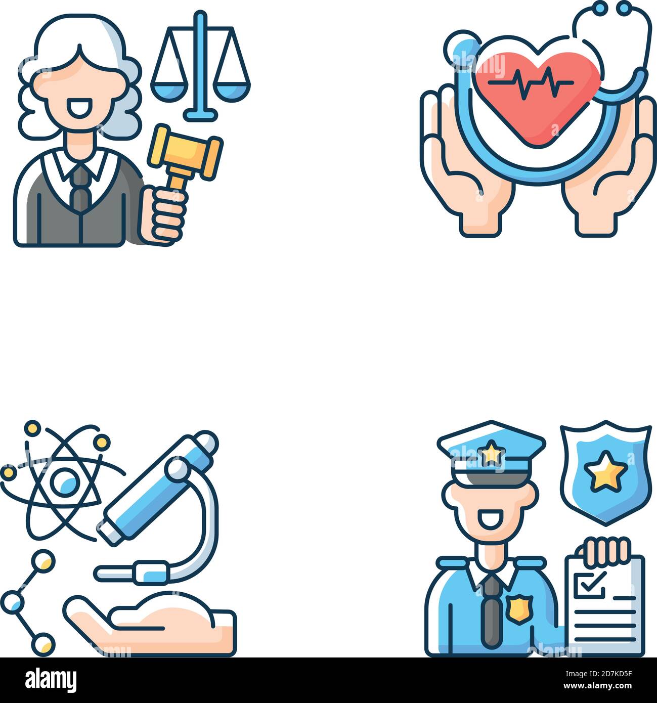 Critical services RGB color icons set Stock Vector Image & Art - Alamy