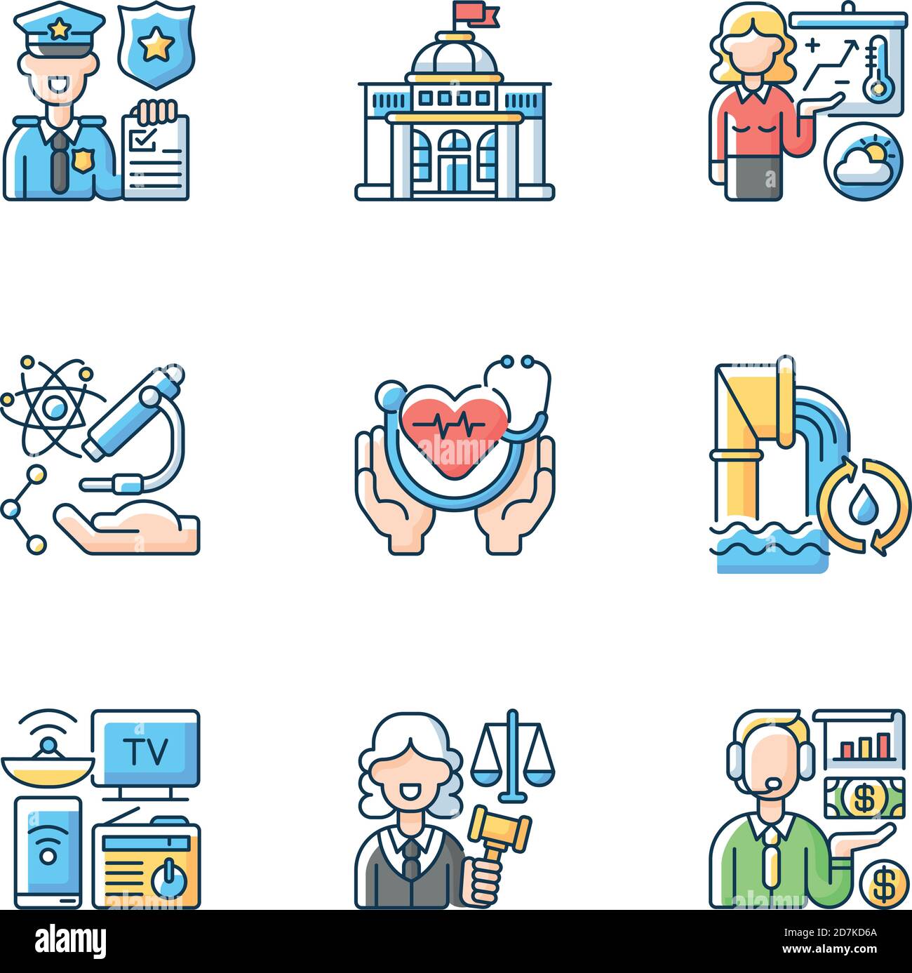Routine services RGB color icons set Stock Vector Image & Art - Alamy