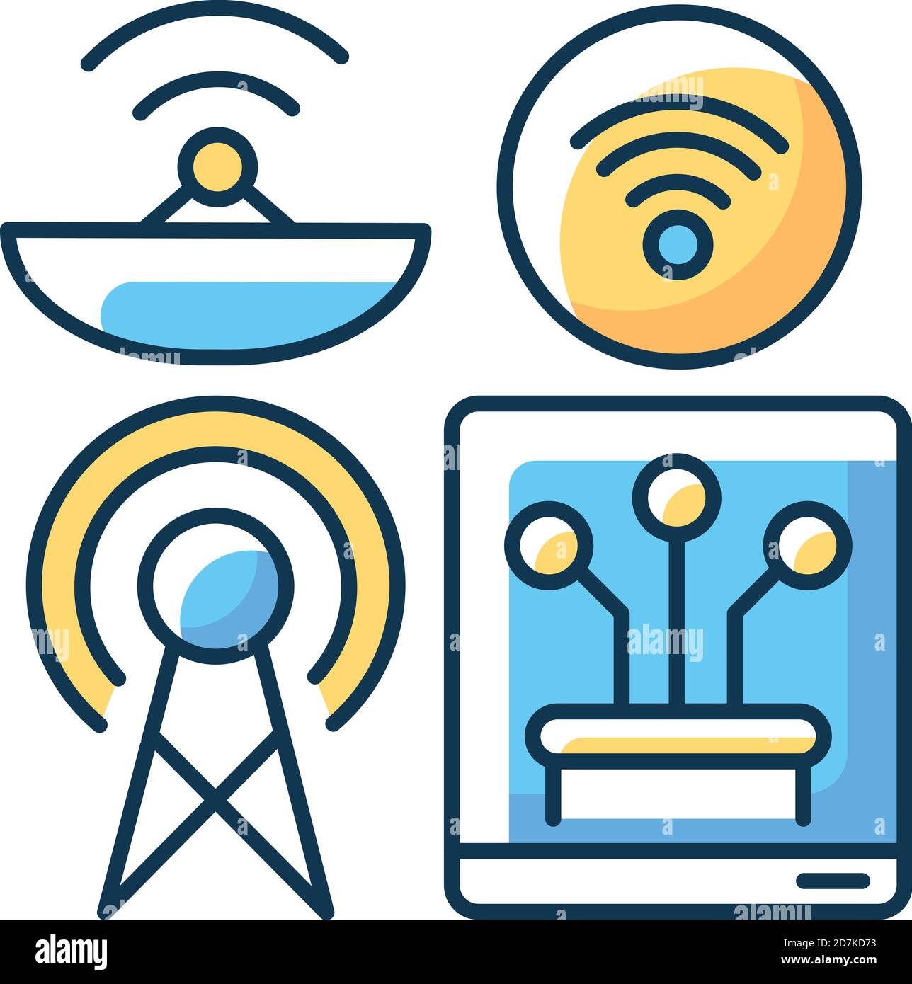 Communications infrastructure RGB color icon Stock Vector Image & Art ...
