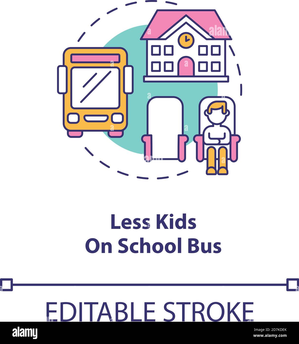 School bus circle icon hi-res stock photography and images - Alamy