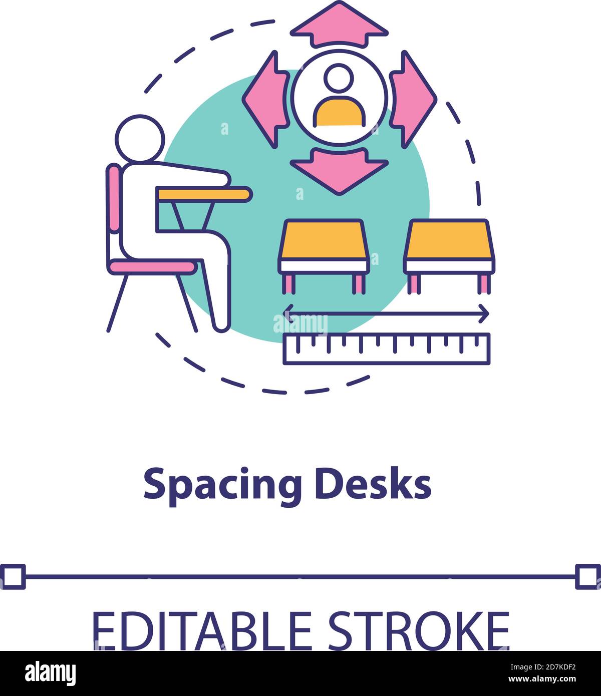 Spacing desks concept icon Stock Vector Image & Art - Alamy