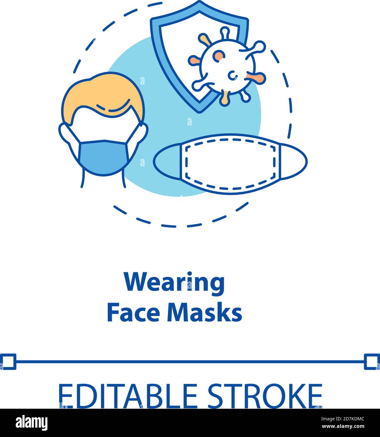 Wearing face masks concept icon Stock Vector Image & Art - Alamy