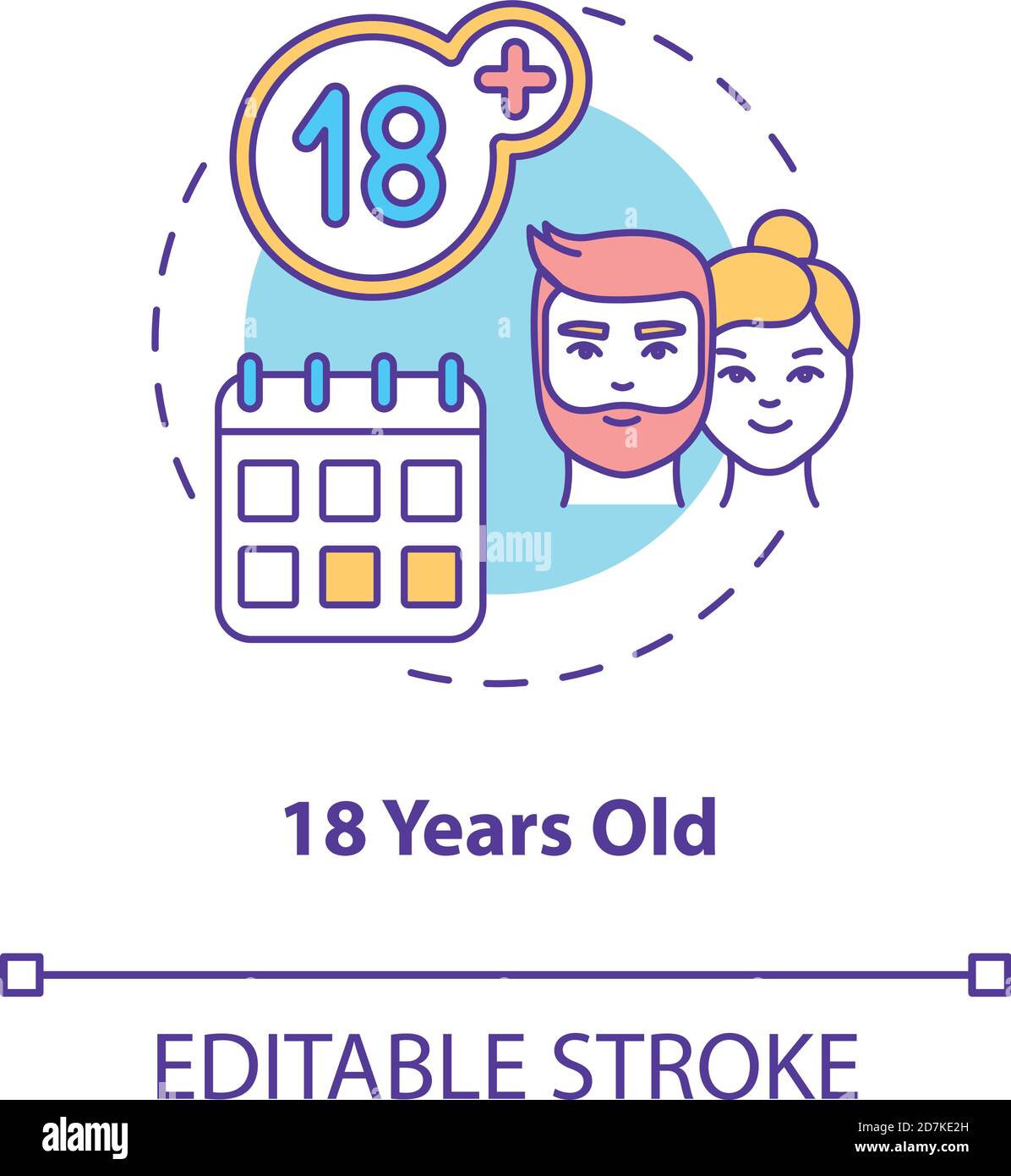 18 years old concept icon Stock Vector Image & Art - Alamy