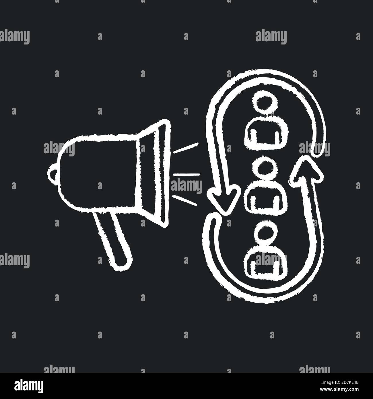 Marketing synergy chalk white icon on black background Stock Vector ...