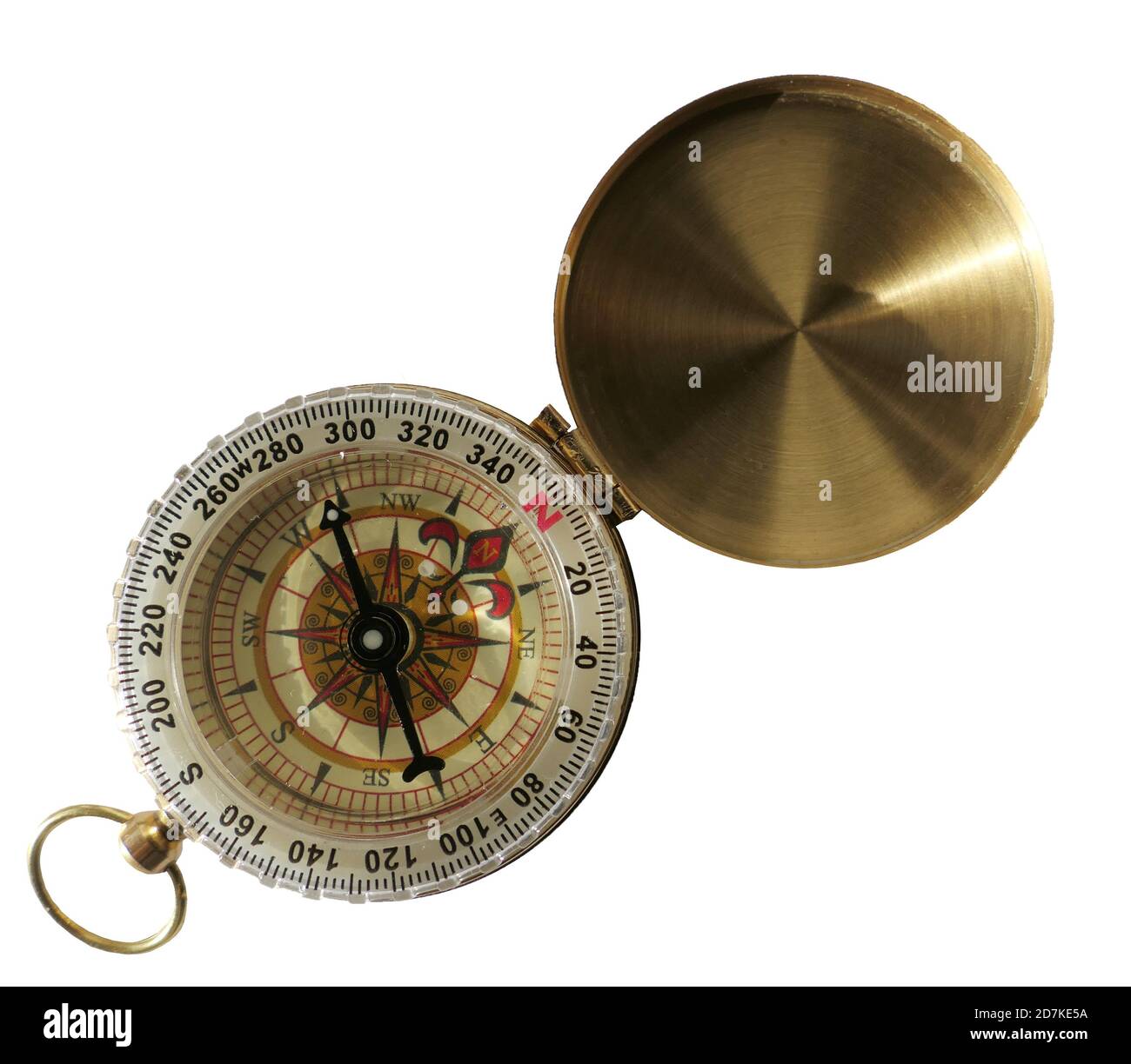 Gold compass isolated on white background Stock Photo - Alamy