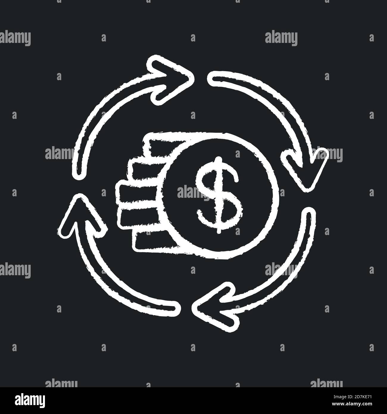 Capital synergy chalk white icon on black background Stock Vector Image ...