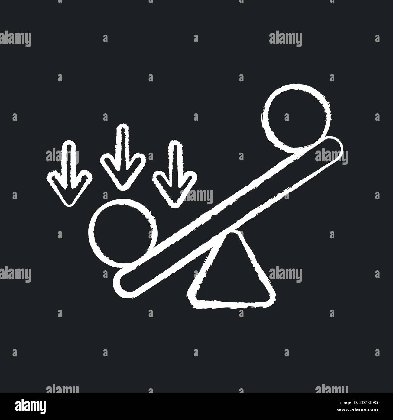 Synergy bias chalk white icon on black background Stock Vector Image ...
