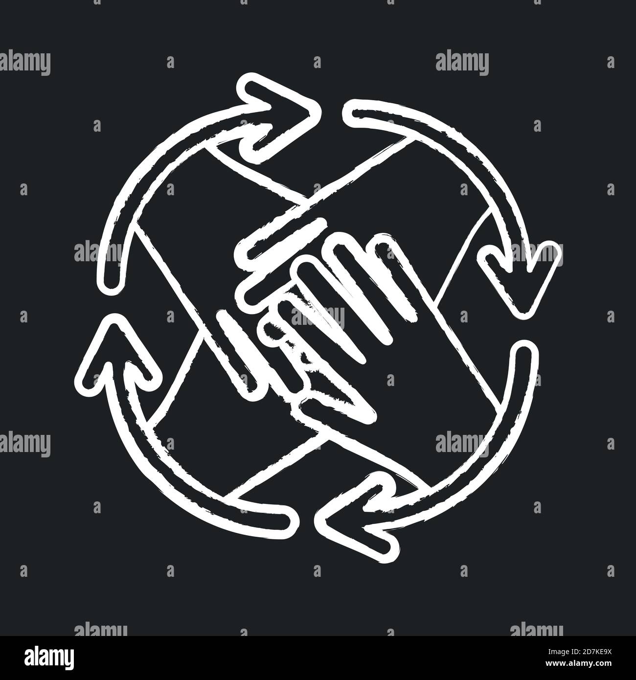 Community involvement chalk white icon on black background Stock Vector ...