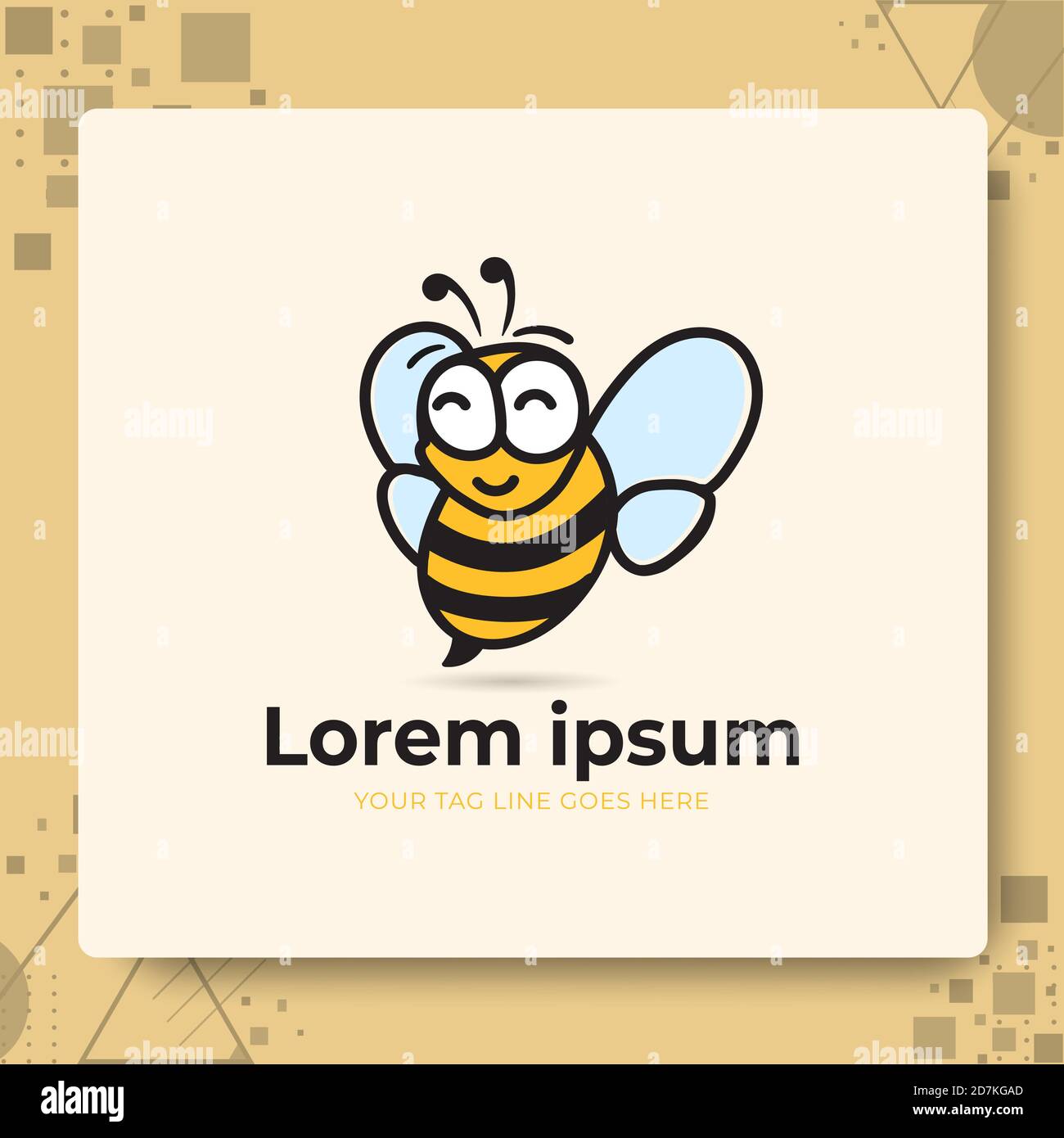 Cute Honey Bee Logo Character. bee for kids logo vector Stock Vector ...