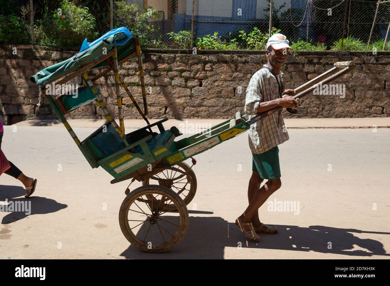 Editorial. A Rickshaw taxis in the streets of Madagascar Stock Photo ...