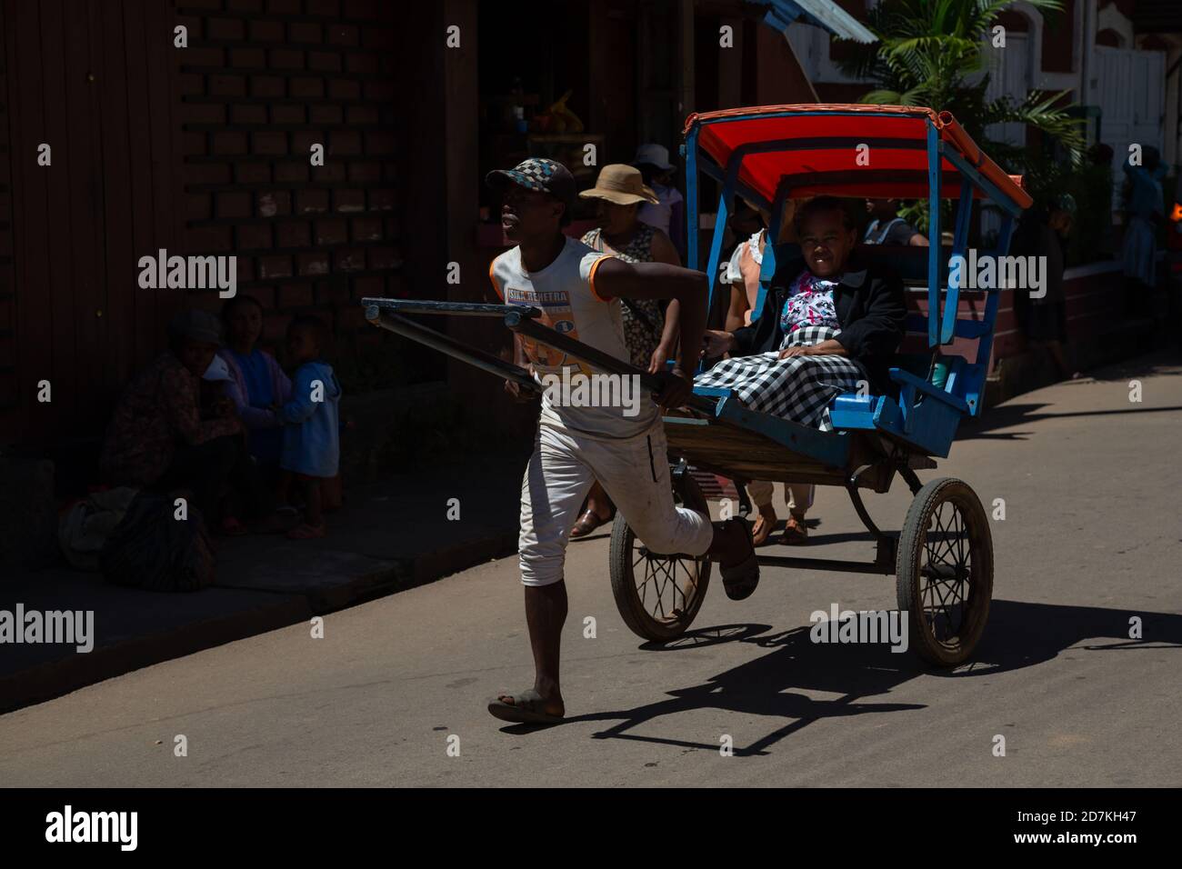 Editorial. A Rickshaw taxis in the streets of Madagascar Stock Photo ...