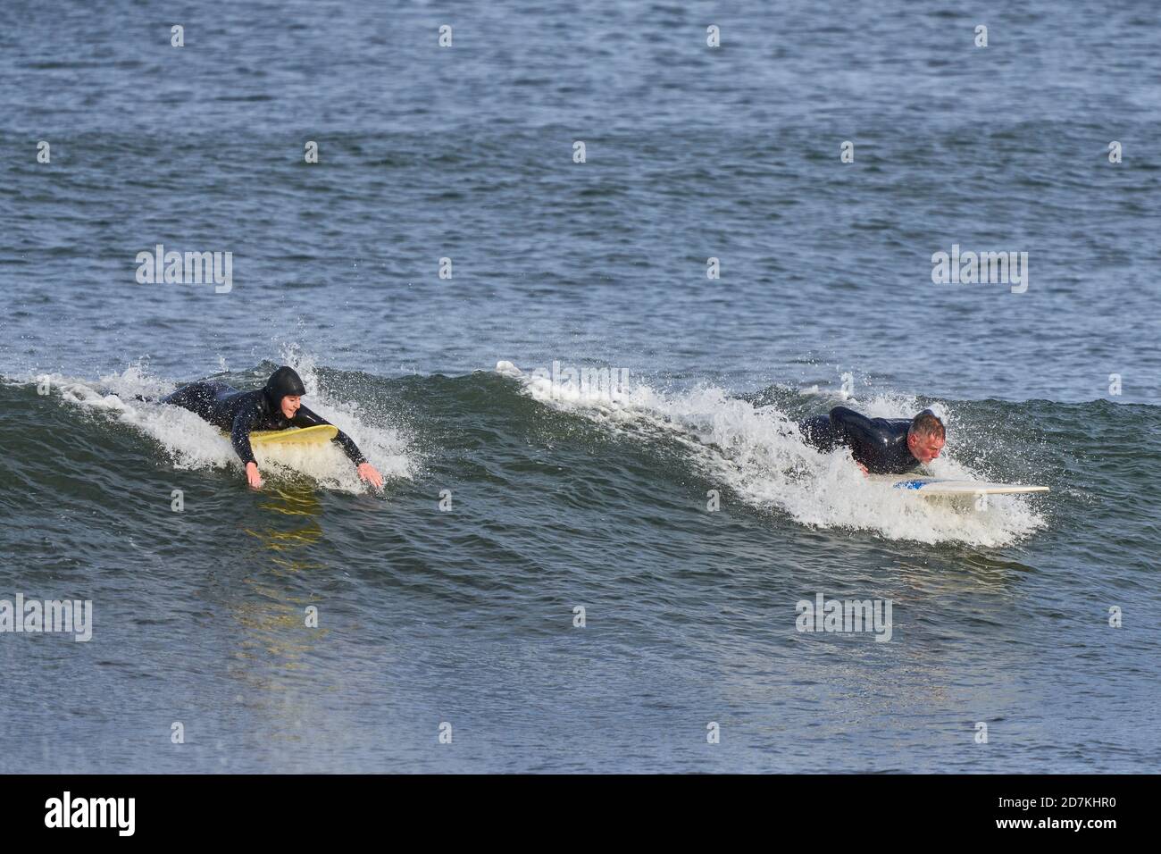 Sandend Beach, Aberdeenshire, UK. 23rd Oct, 2020. UK. This is a surfer ...
