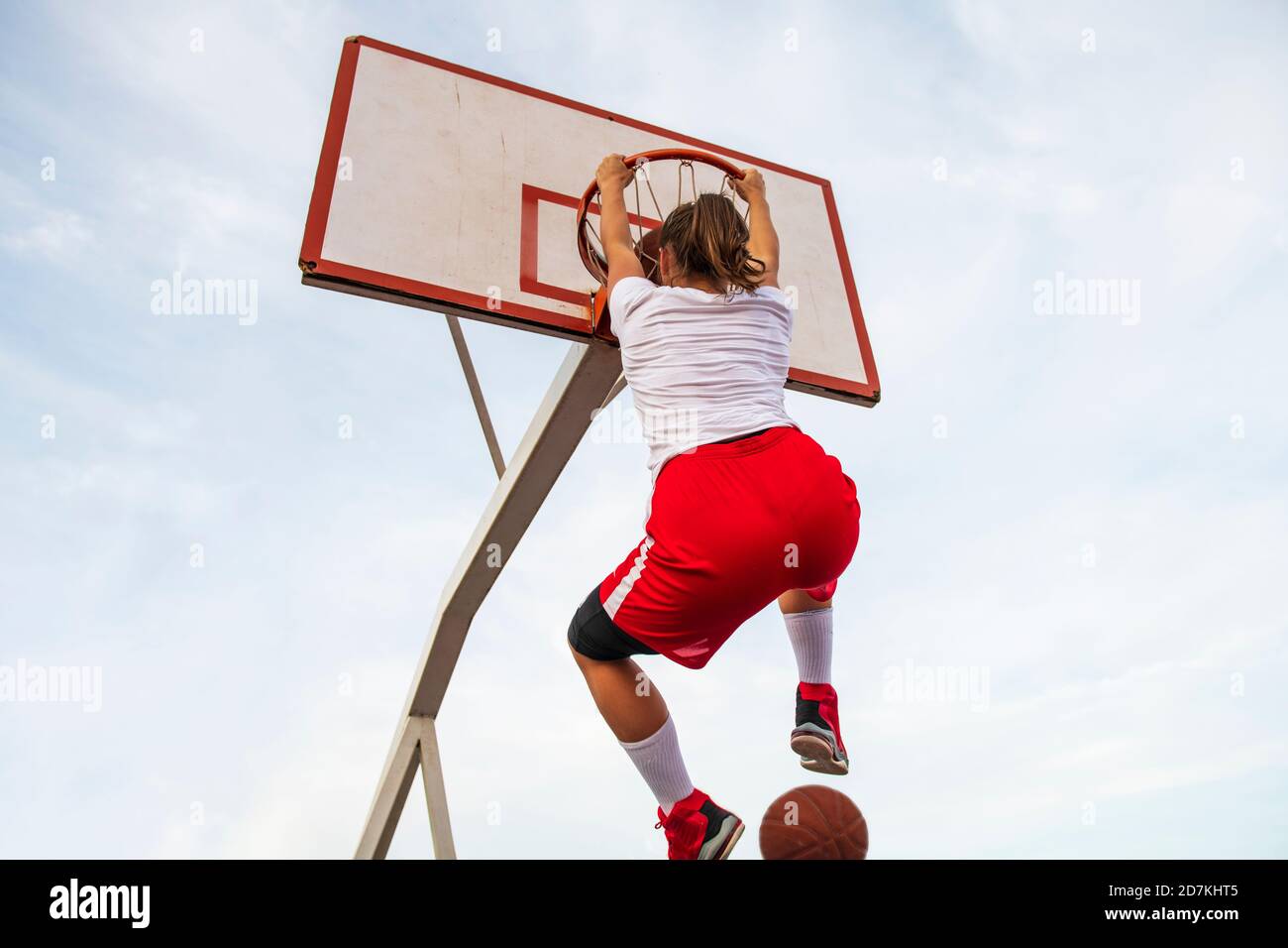 Girl Basketball Dunk