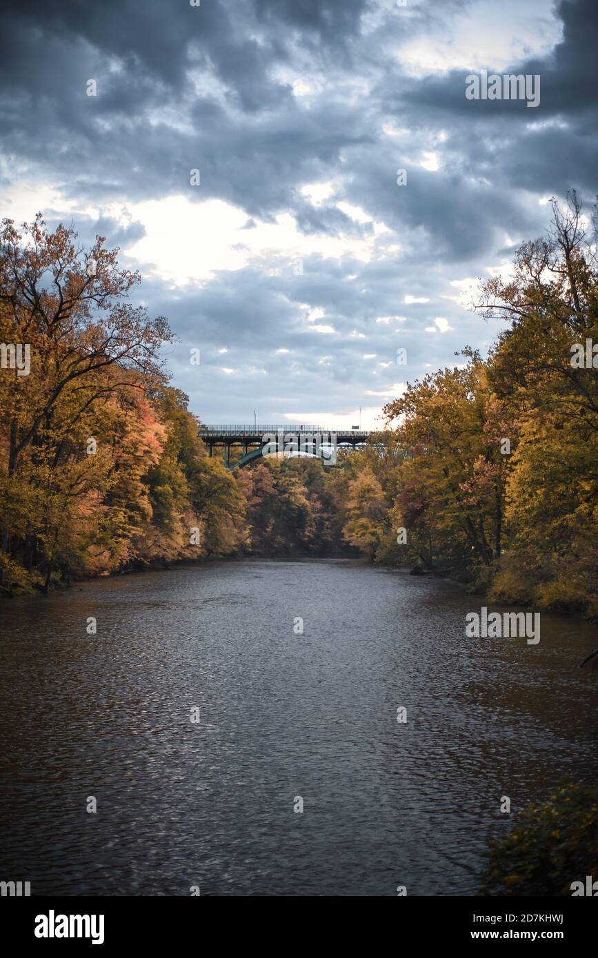Bridge in rocky river reservation in ohio Stock Photo - Alamy