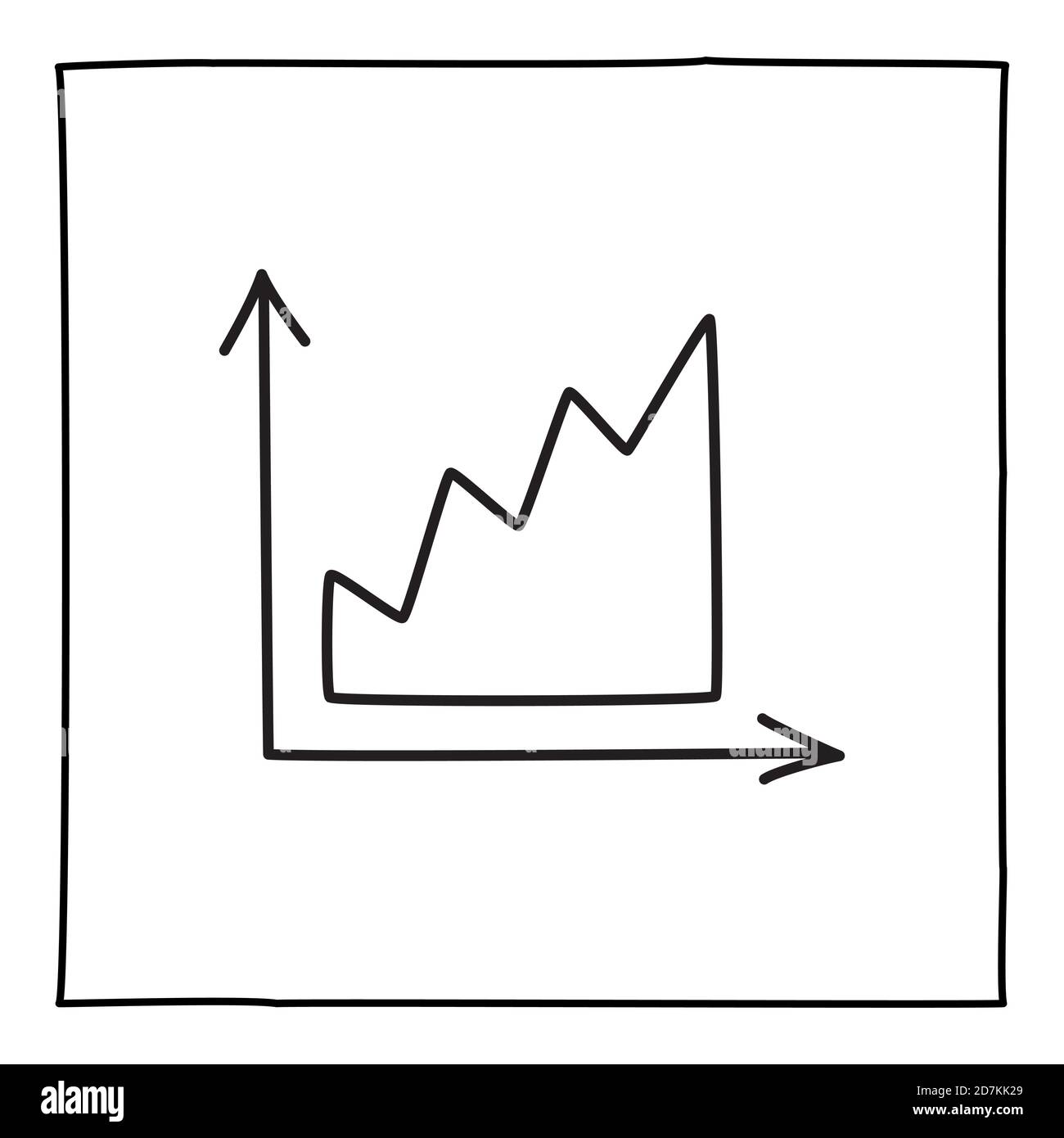 Doodle graph chart icon or logo, hand drawn with thin black line Stock ...