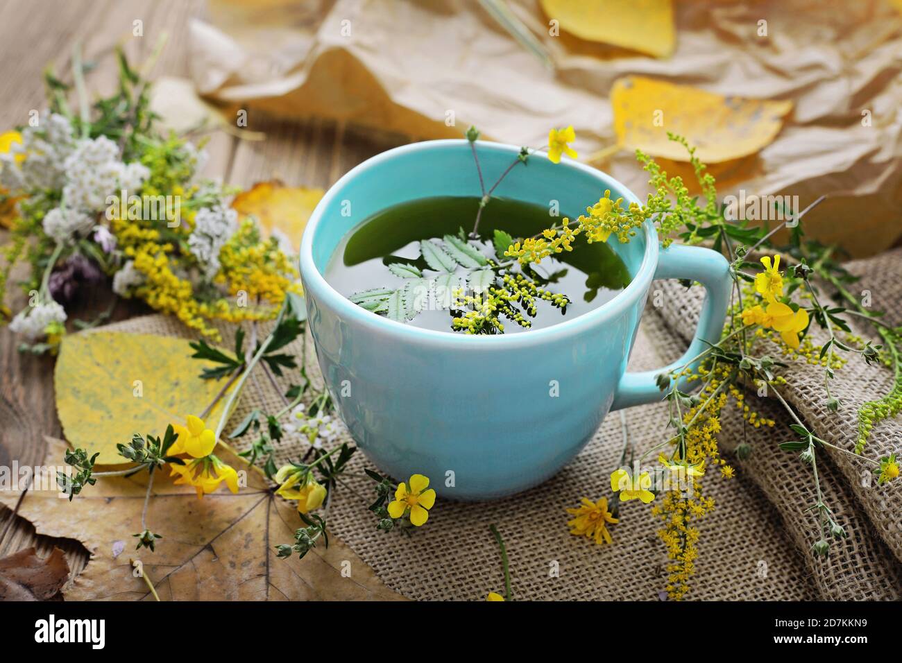 healthy herbal tea, home remedy. beverage for cold flu treament ...