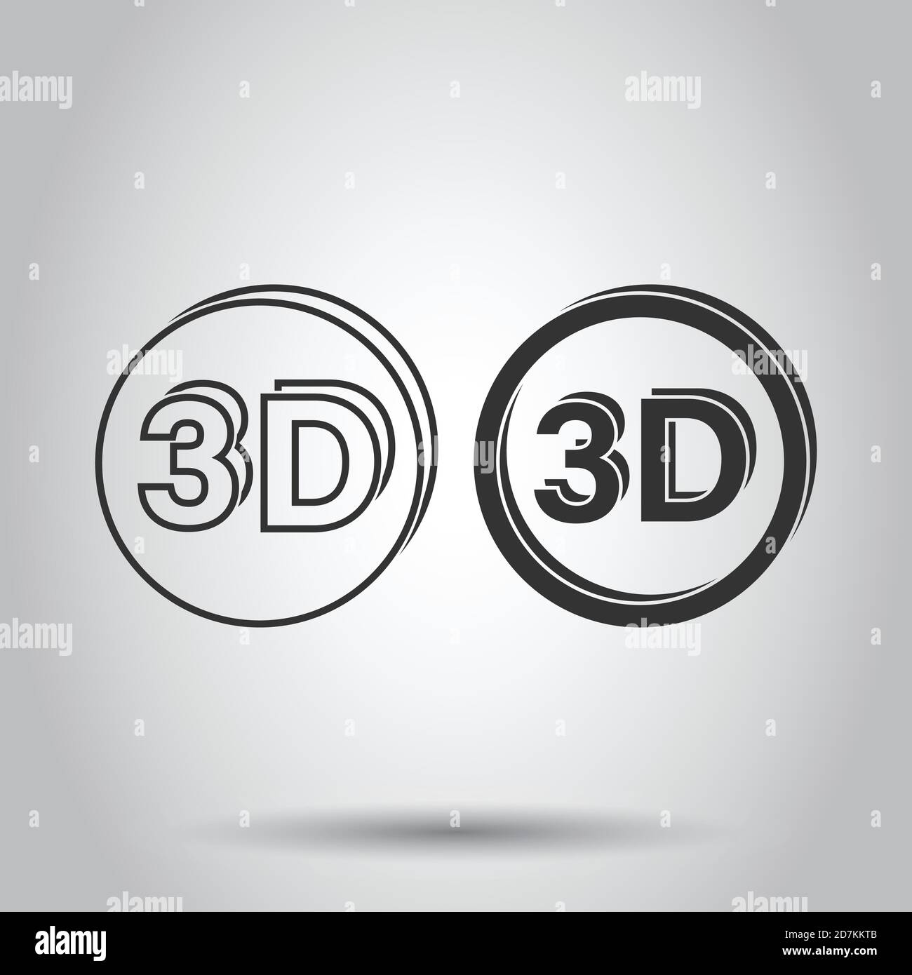 3d text icon in flat style. Word vector illustration on white isolated ...