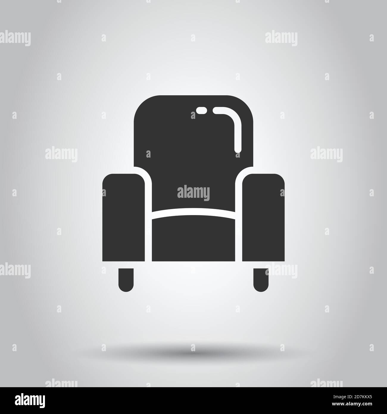 Cinema chair icon in flat style. Armchair vector illustration on white ...